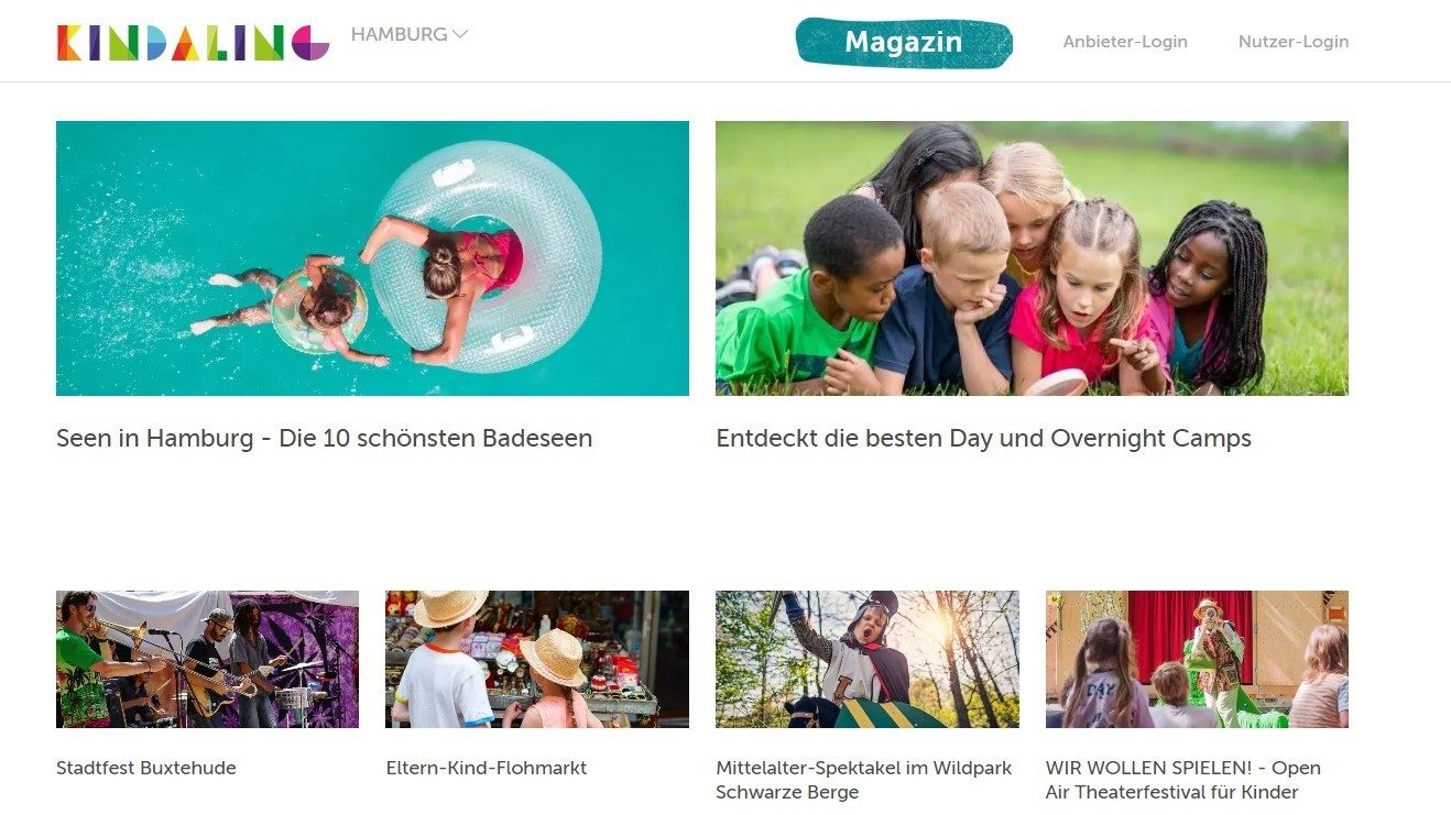 Freizeitangebote für Familien online & per App von Kindaling